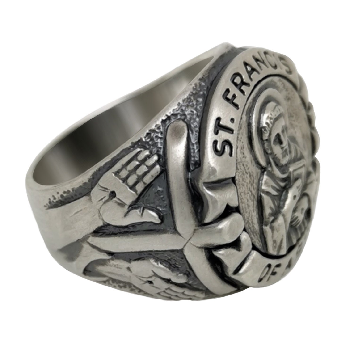 Saint Francis of Assisi Sterling Silver Stigmata Men Ring | Etsy