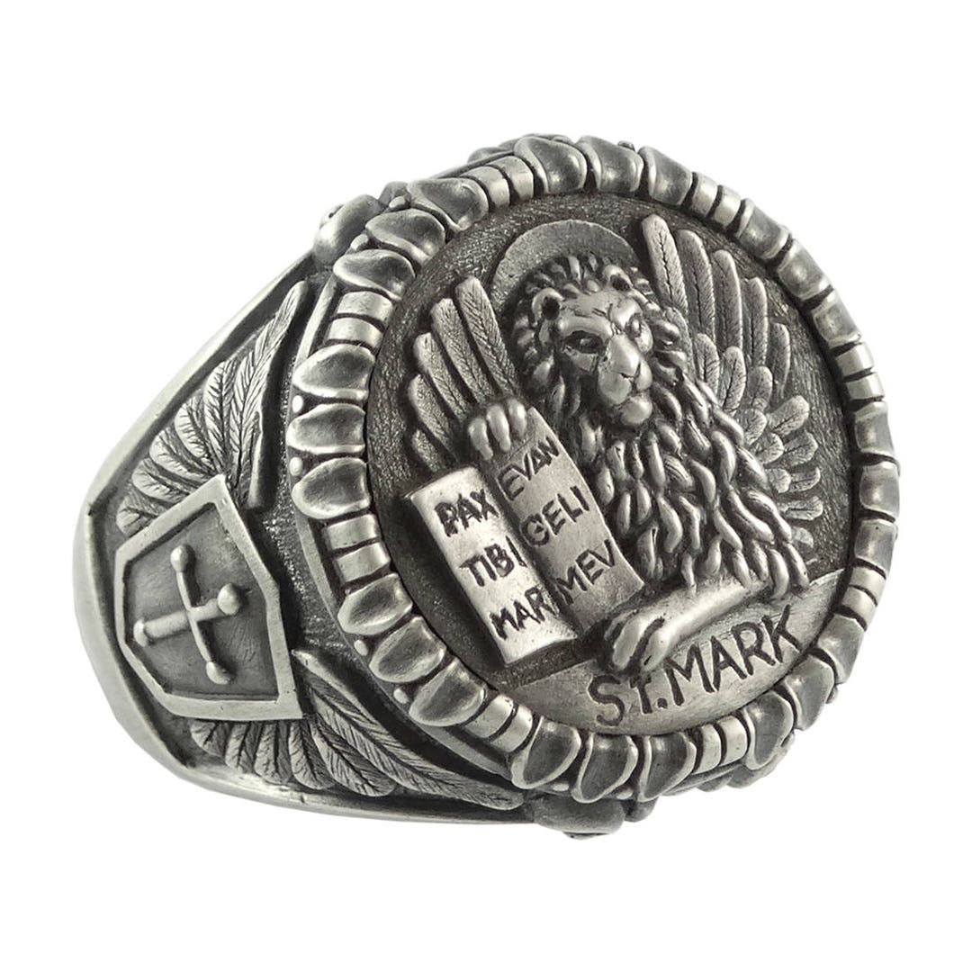 Saint Mark the Evangelist Apostle Venetian Winged Lion Sterling Silver ...