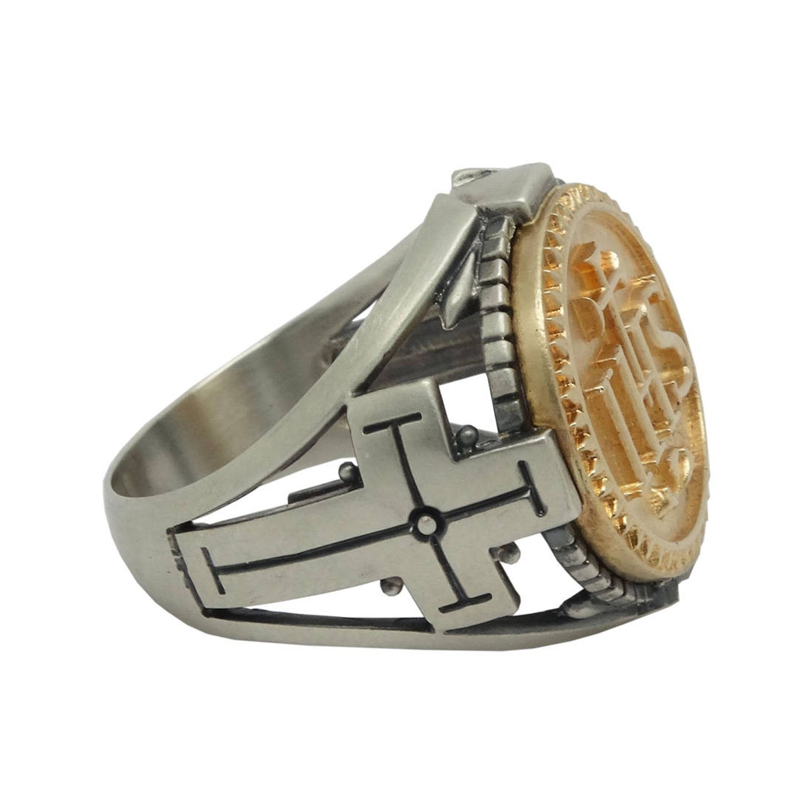 Jesuit Sterling Silver 925 and 10K Gold IHS the Holy Name of - Etsy