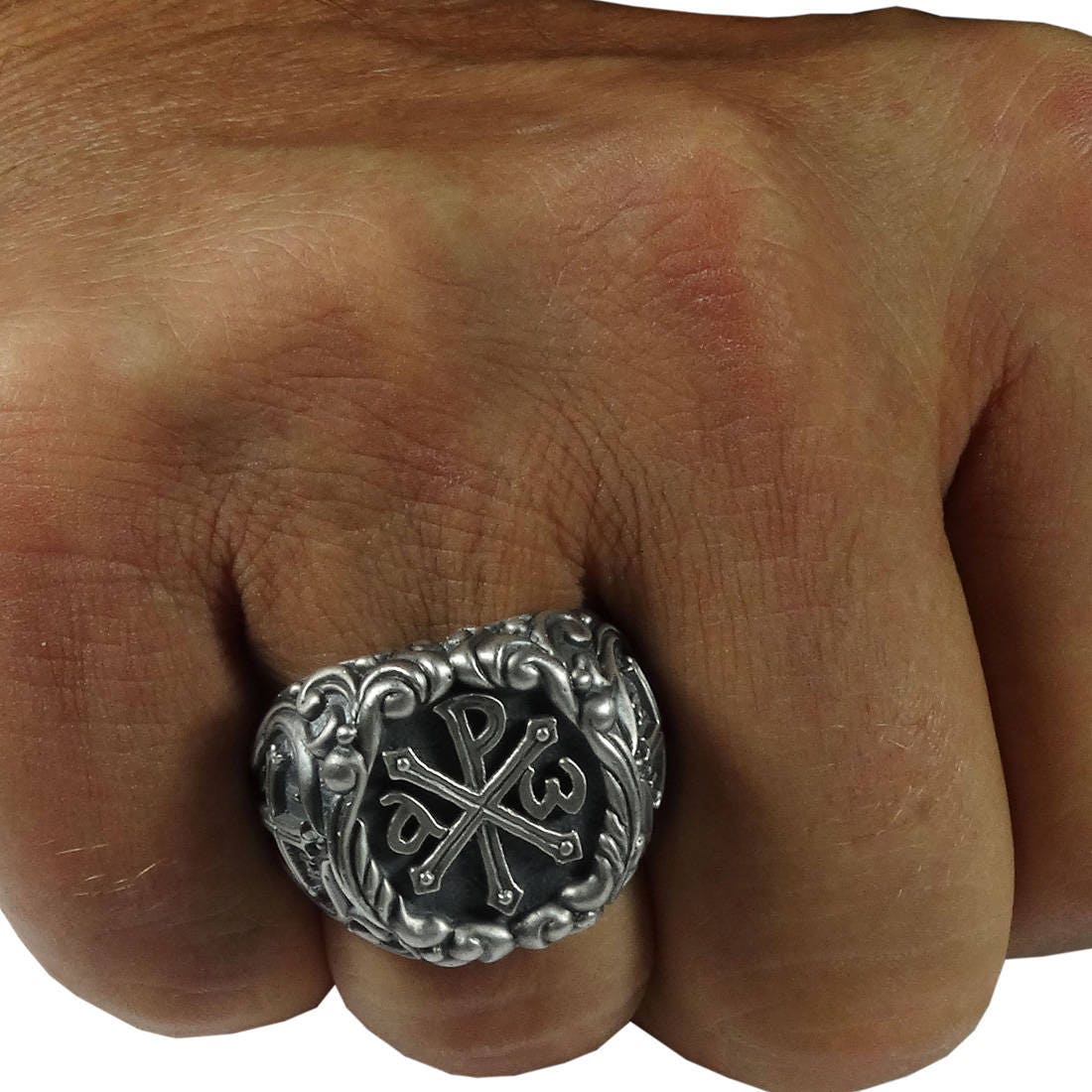 Knights Templar Chi Rho Alpha Omega Sterling Silver 925 Mens - Etsy ...