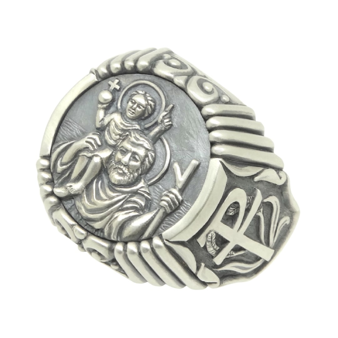 Saint Christopher Sterling Silver Men Ring Handcrafted - Etsy