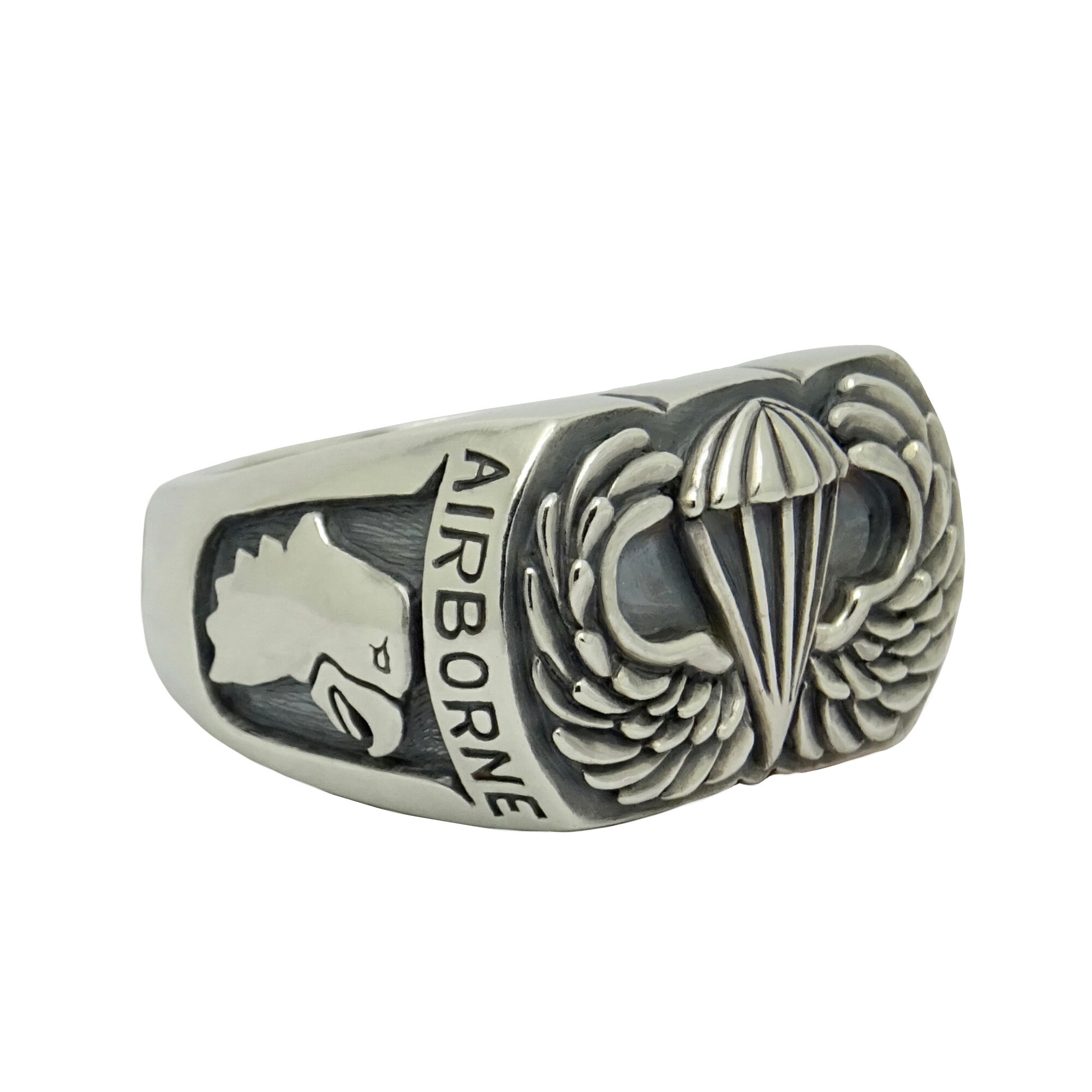 Airborne Sterling Silver 925 US Army Parachutist Eagle Men’s Ring Gift ...