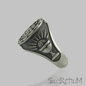 Sterling Silver 925 IHS the Holy Name of Jesus Men Ring Jesuit ...