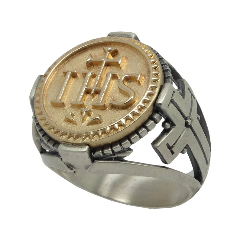 Jesuit Sterling Silver 925 and 10K Gold IHS the Holy Name of - Etsy