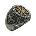Knights Templar 10K Gold Silver Alpha Omega Men’s Ring Cross Chi Rho - Etsy