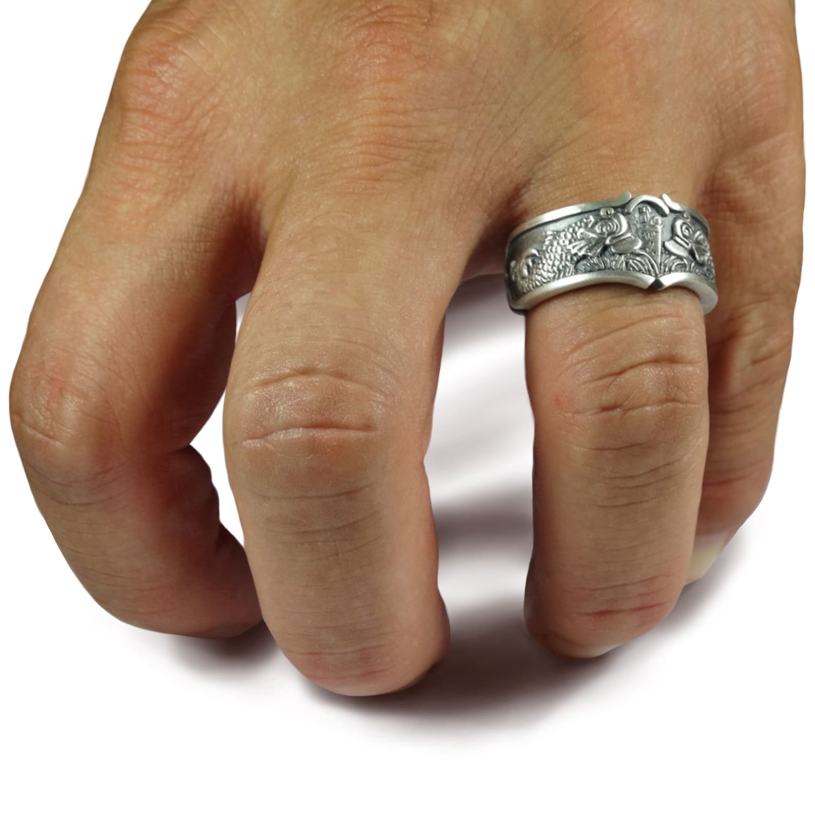 Submarine Warfare Navy Sterling Silver 925 Men Band Ring Handcrafted US ...