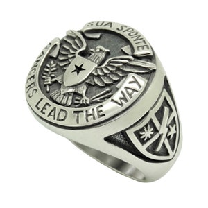Rangers Sterling Silver Mens Ring Army 75th Ranger Regiment Sua Sponte ...