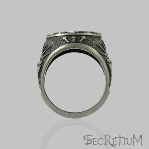 Sterling Silver 925 IHS the Holy Name of Jesus Men Ring Jesuit ...