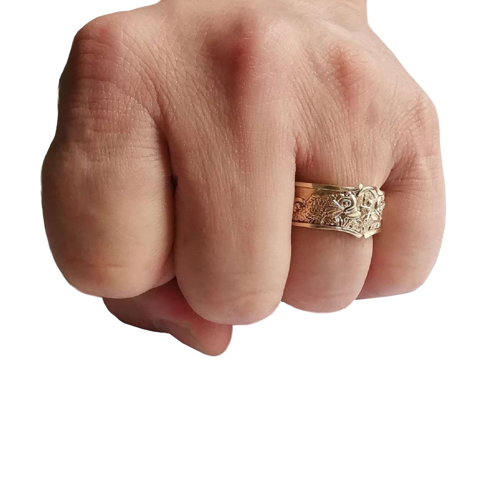 Dolphins Submarine Warfare Yellow Solid Gold Men Band Ring - Etsy