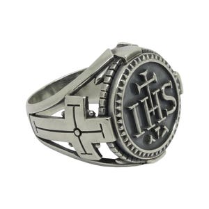 Holy Name of Jesus Men Coin Silver Ring Jesuit IHS - Etsy
