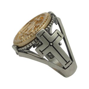 Jesuit Sterling Silver 925 and 10K Gold IHS the Holy Name of Jesus Mens ...