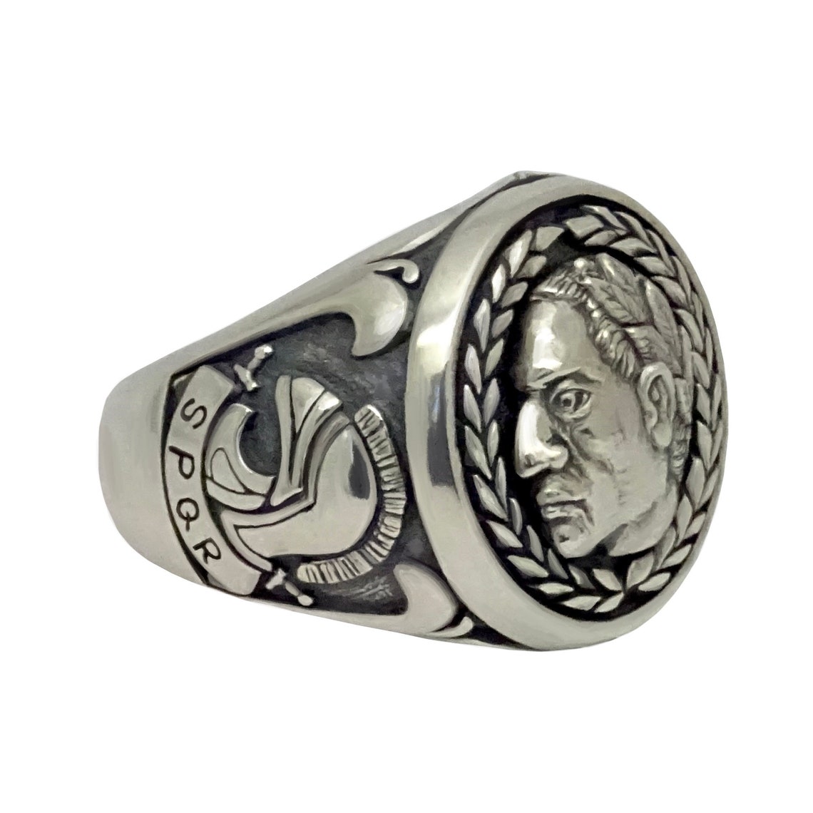 Roman Emperor Sterling Silver Men's Ring Gaius Julius - Etsy