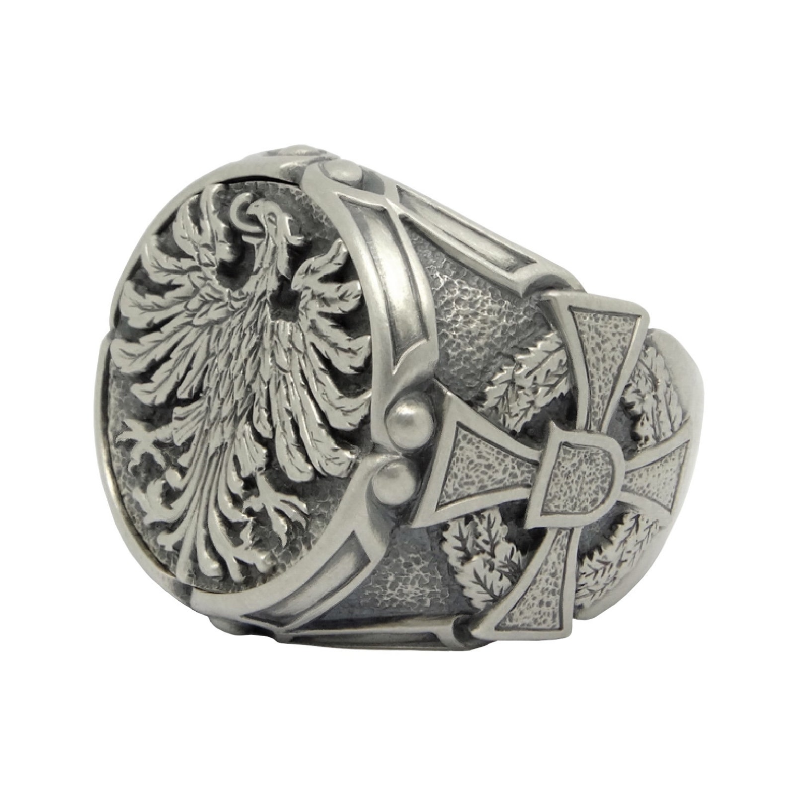 German Eagle Sterling Silver 925 Cross Men Ring | Etsy