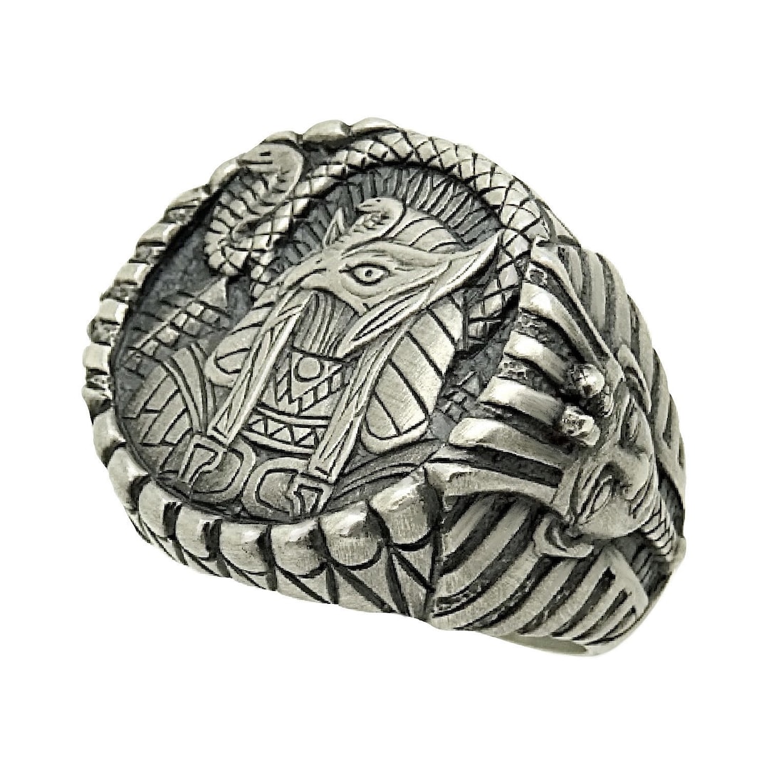 Egyptian God Sterling Silver Pharaoh Men Ring - Etsy