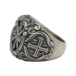 Knights Templar Chi Rho Alpha Omega Sterling Silver 925 Men’s Ring ...
