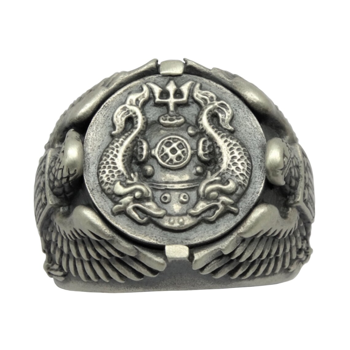 Navy Army Master Diver Sterling Silver American Eagle Biker - Etsy