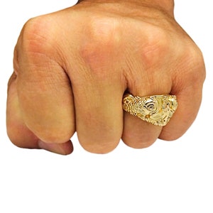 Solid Gold 10k Submarine Dolphins Mens Ring Warfare Handmade - Etsy