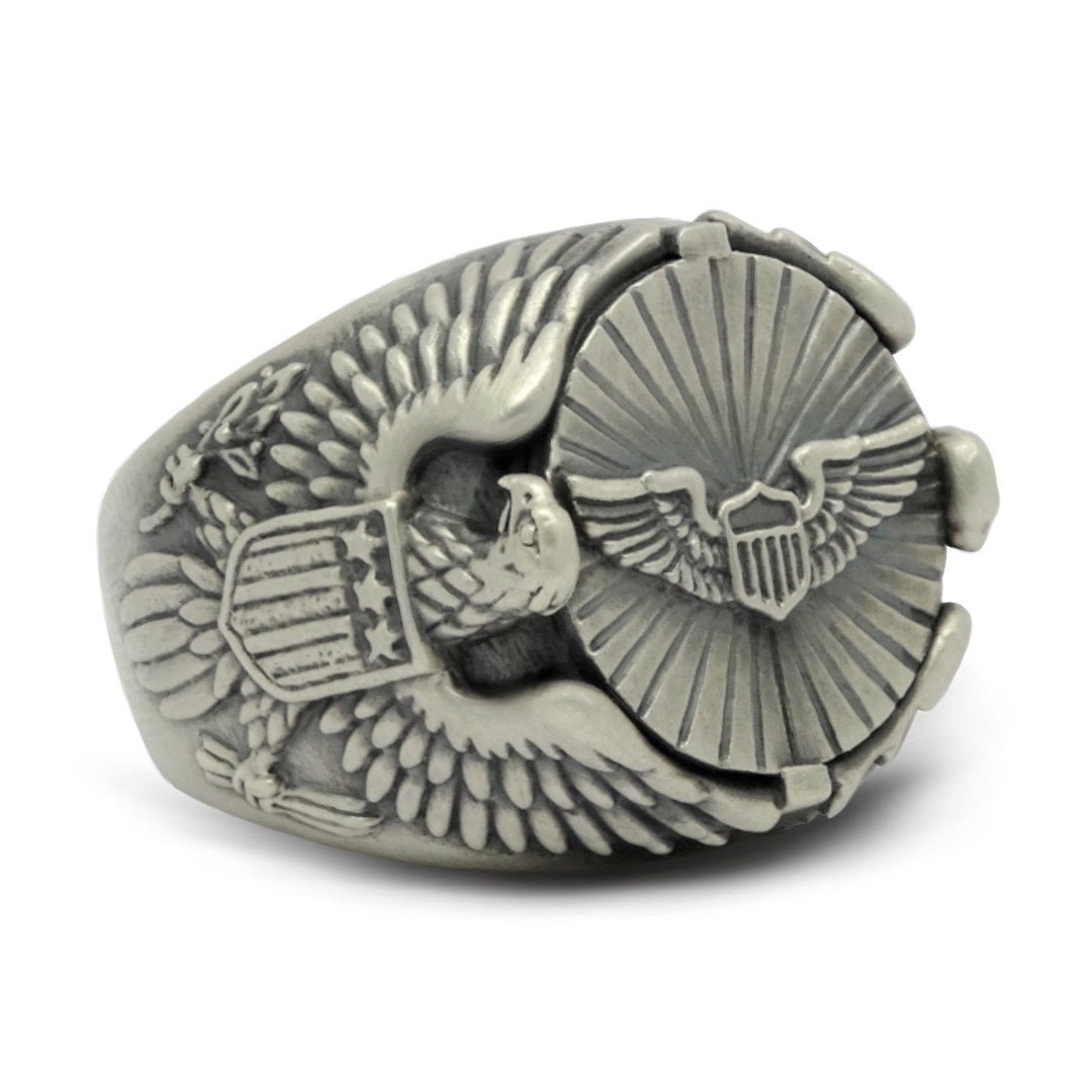 Air Corps Pilot Aviator Sterling Silver American Eagle Men Ring - Etsy