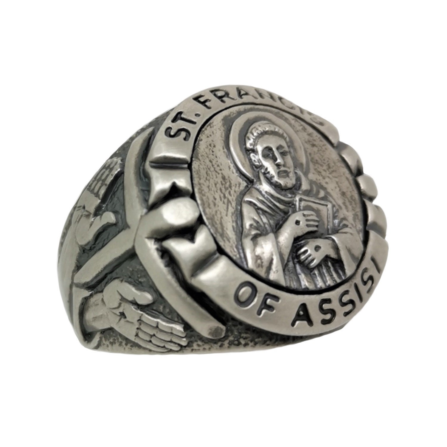 Saint Francis of Assisi Sterling Silver Stigmata Men Ring | Etsy