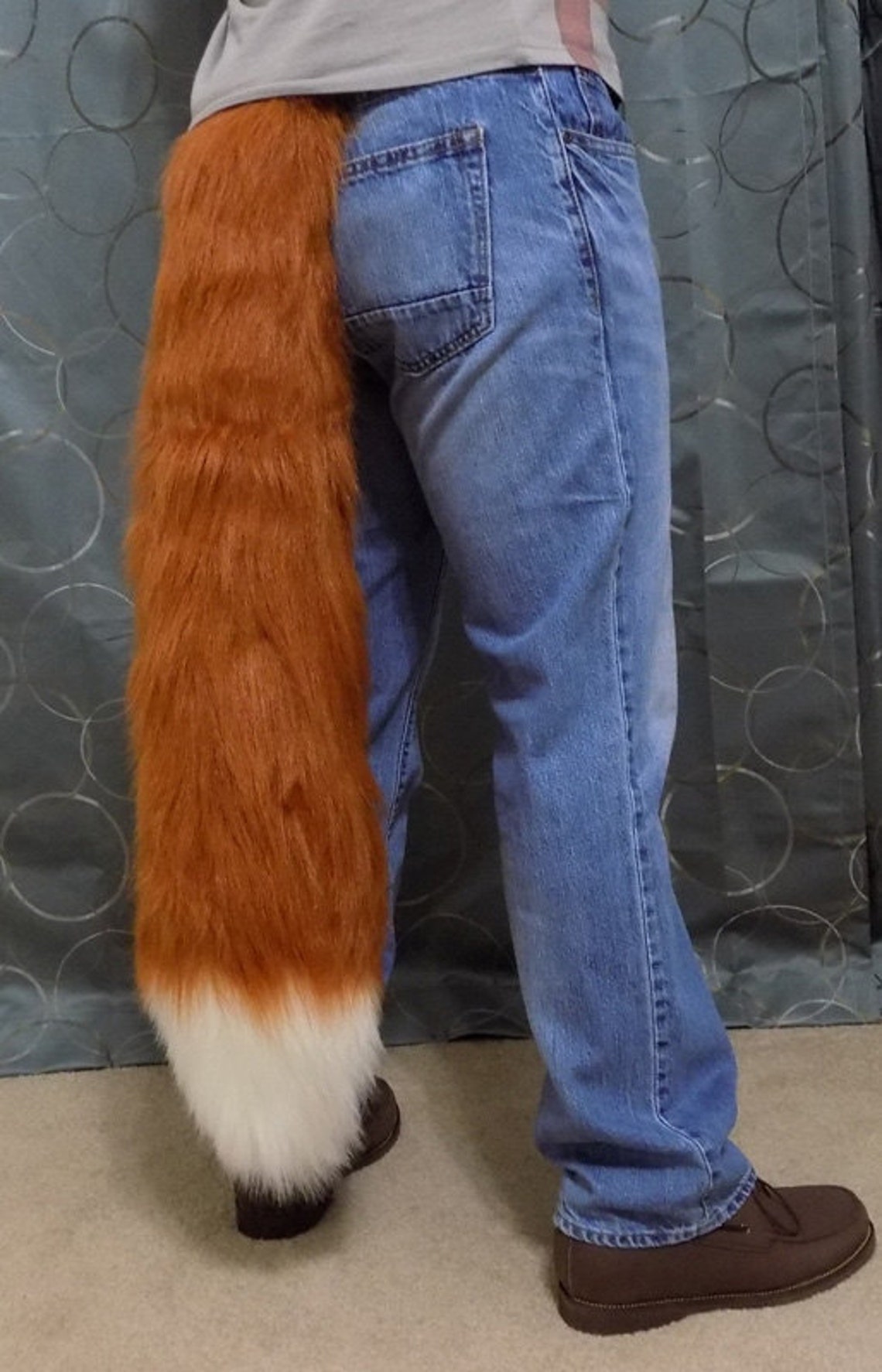 Fox Tail White Tip Realistic Faux Fur - Etsy