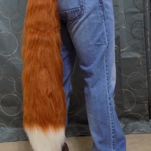 Fox Tail White Tip Realistic Faux Fur - Etsy