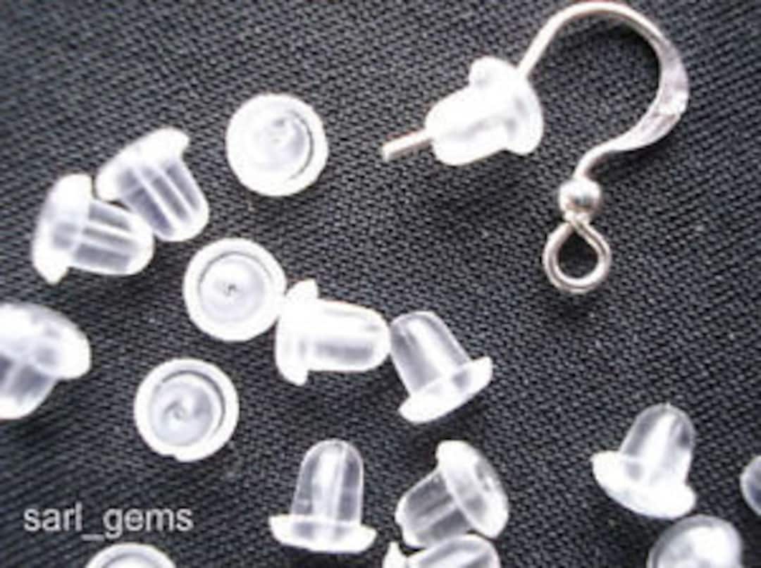 50 EARRING BACK STOPPERS Soft Clear Rubber Backs 5mm X 5mm - Etsy