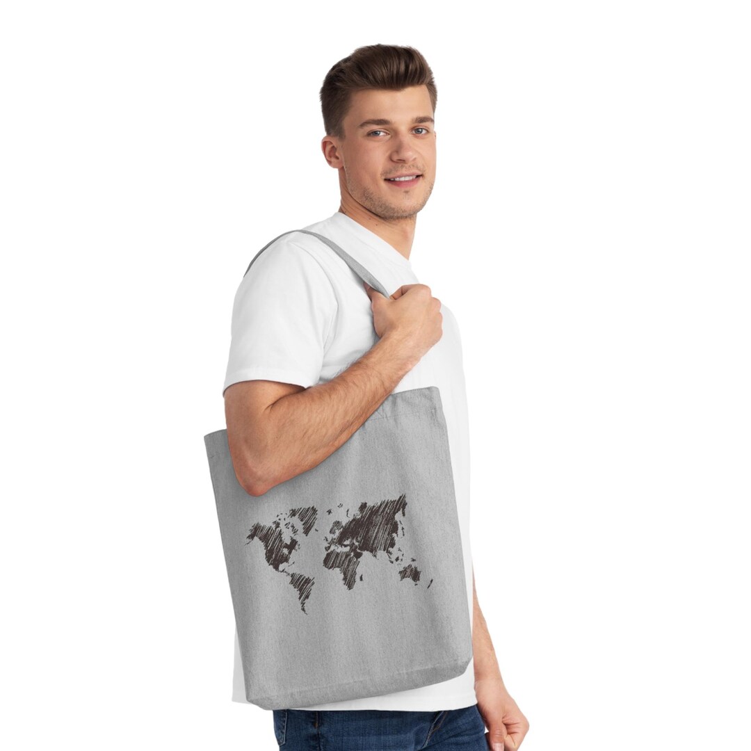 Eco Friendly World Map Woven Tote Bag, Traveler Gift, Sustainable ...