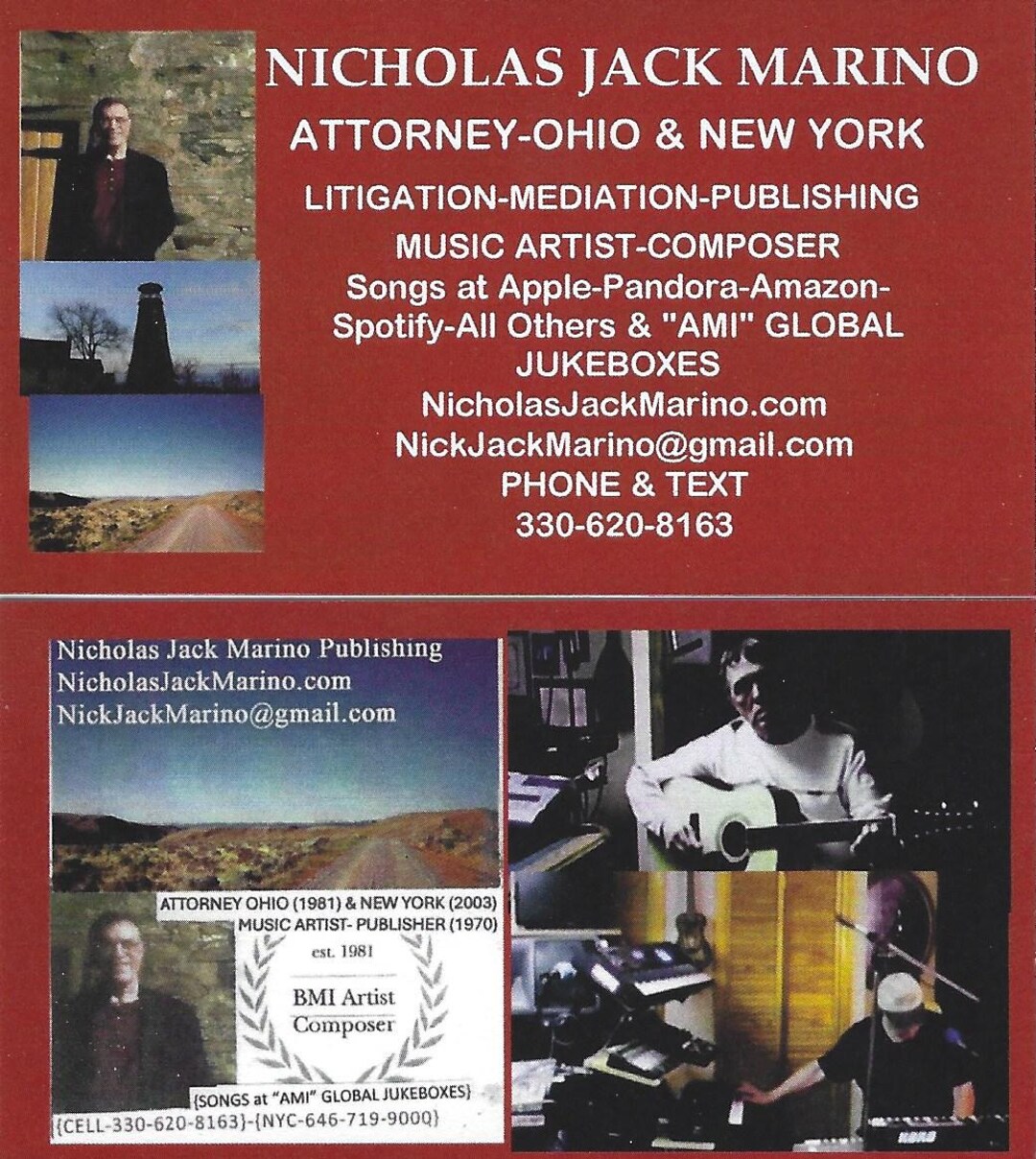 Nicholas Jack Marino Publishing - { BMI & HFA Music Affiliate } - Etsy
