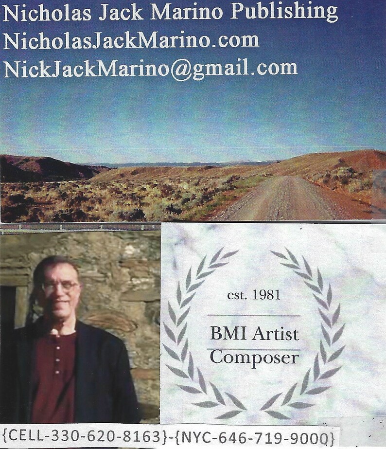 Nicholas Jack Marino Publishing - { BMI & HFA Music Affiliate } - Etsy
