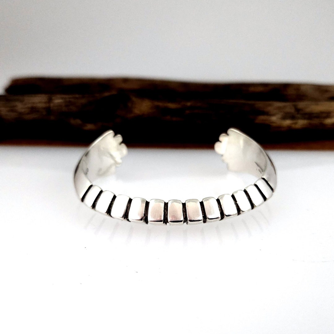 Wrought Carinated Sterling Silver Bracelet by Navajo Artist Allison ...