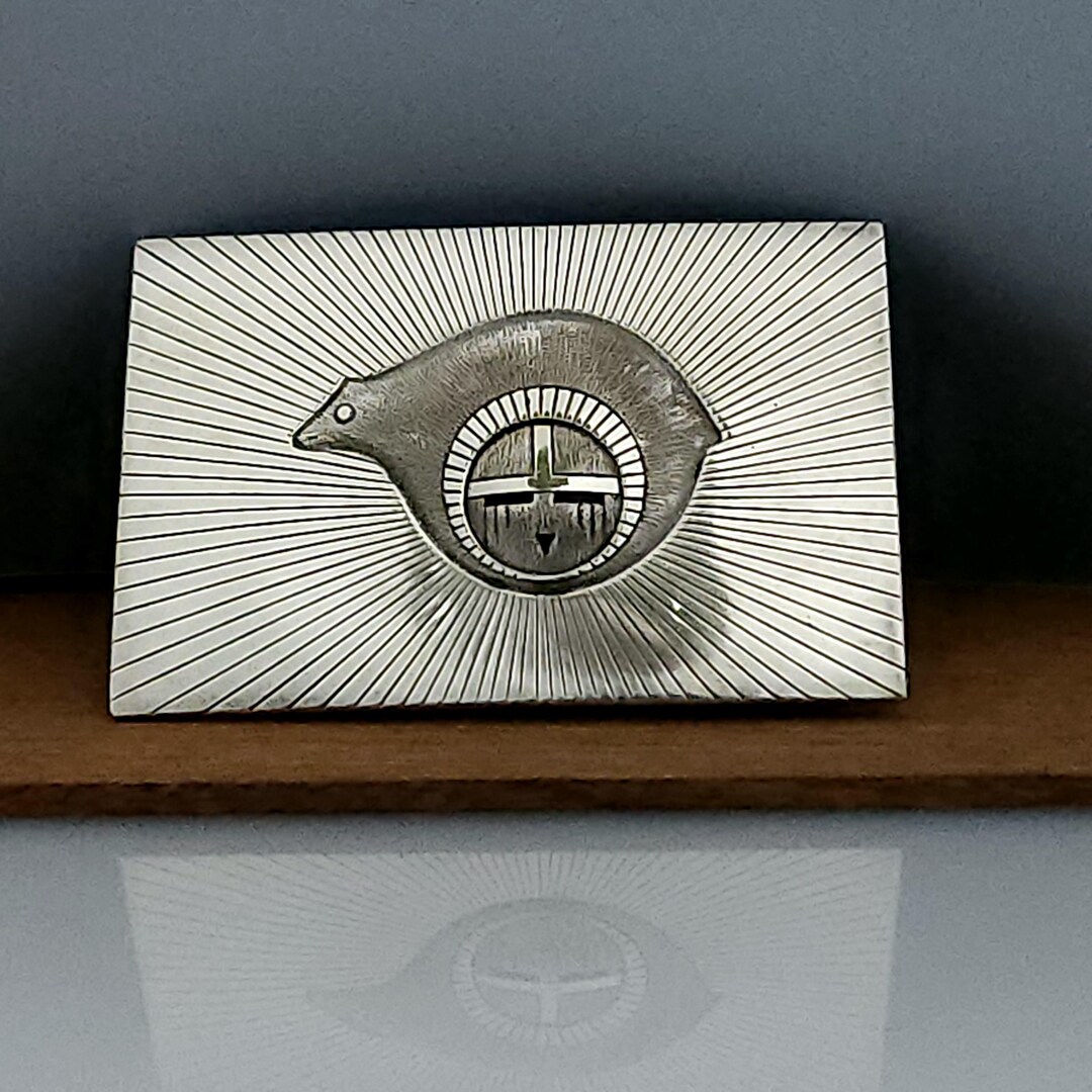 Large Joe Willeto Navajo Sterling Silver Overlay Belt Buckle - 56.6 ...