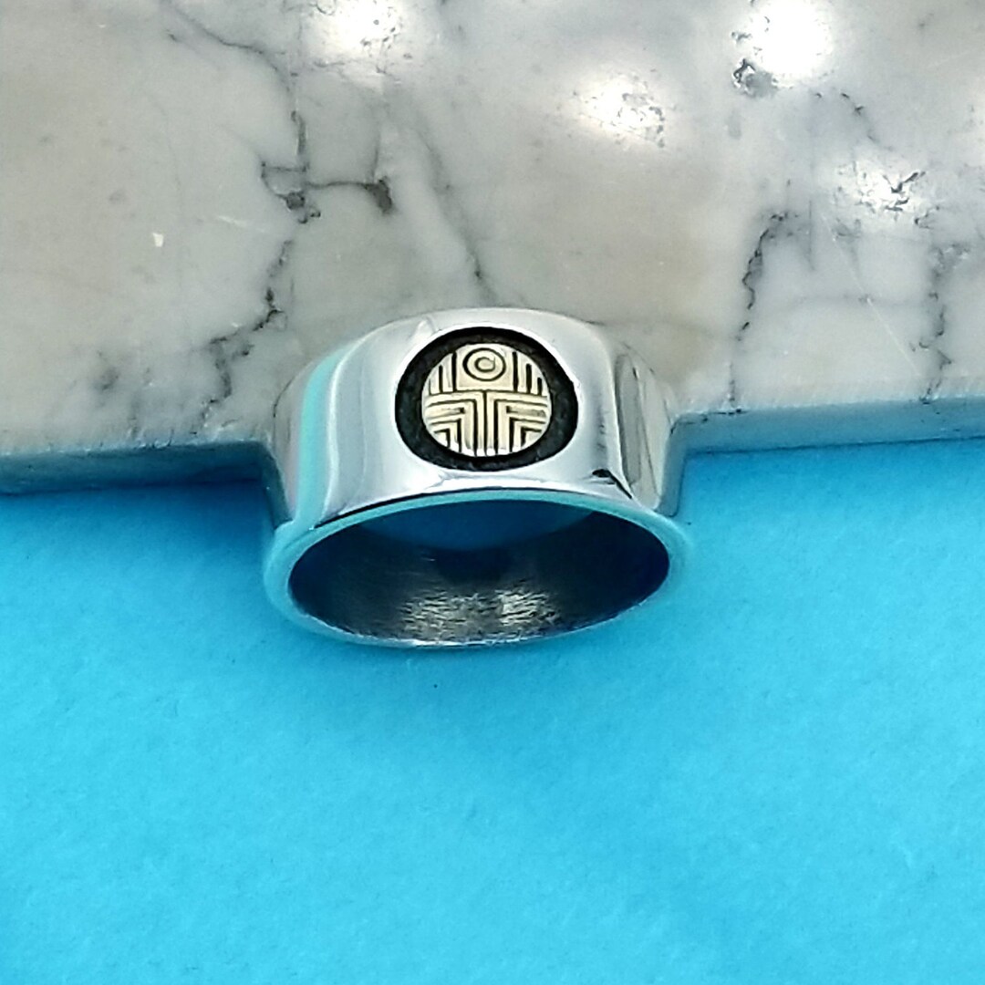 M.M. Rogers Sterling Silver and 14k Gold Overlay Maze Taper Ring ...