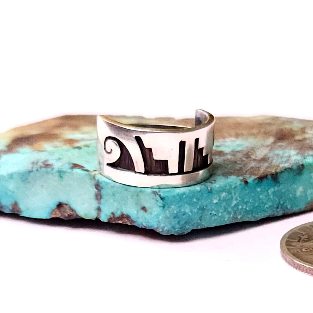 Hopi Sterling Silver Overlay Ring - Excellent Condition - Size 6 - Etsy