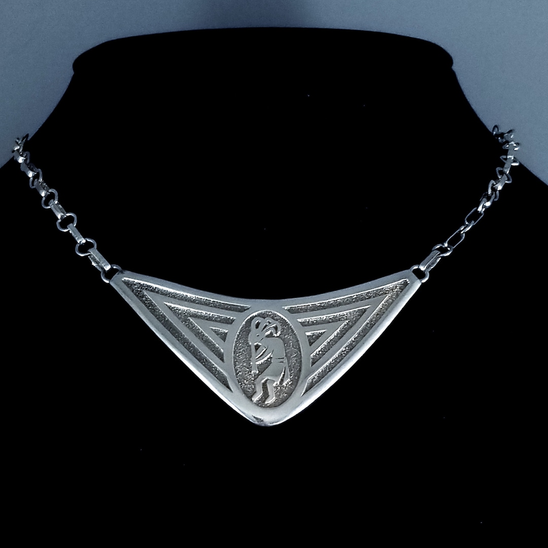 16" Vintage J.R. Silversmiths Sterling Silver Collar Necklace - 24.1 ...