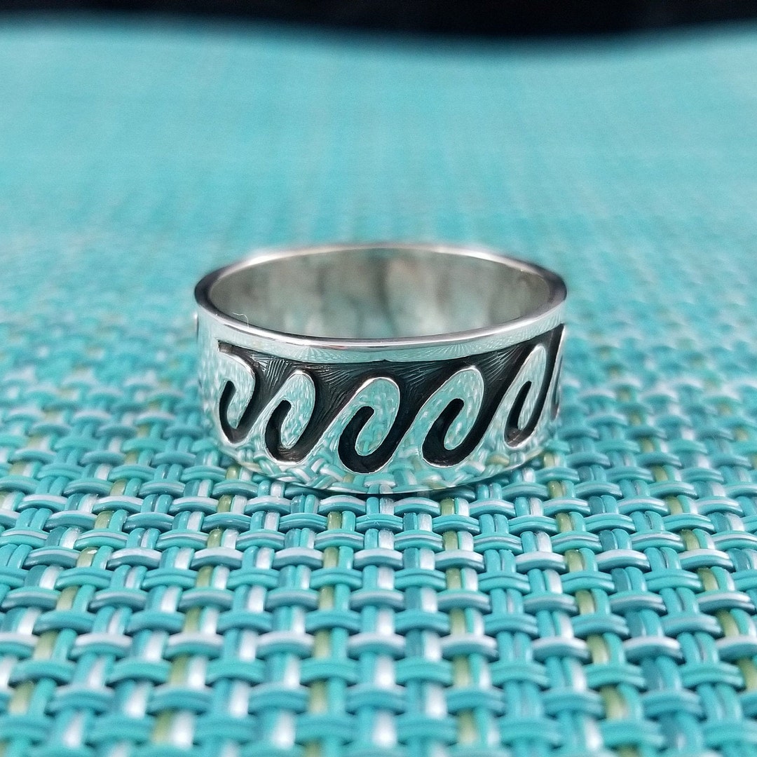 Hopi Sterling Silver Overlay Ring- Size - 11-1/4 - Excellent Condition ...
