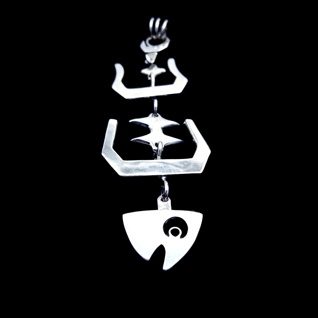 Very Large Articulated Sterling Silver Fish Bone Pendant From Mexico ...