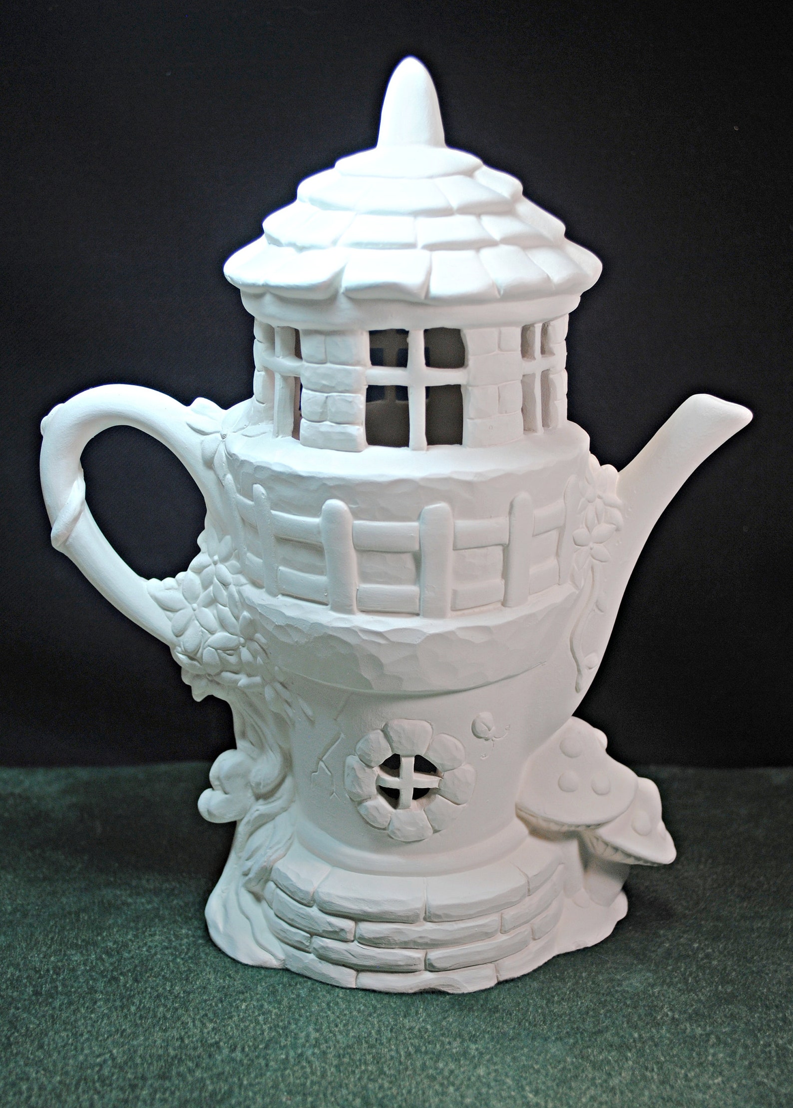 Large Teapot/fairy House in Ceramic Bisque Loads of Detail - Etsy