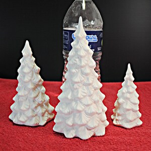 Three Trees in Ceramic Bisque, Christmas Village, Fairy Garden ...