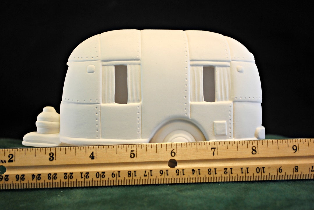 Ceramic Bisque Camping Trailer: Unpainted Hippie Camper (6 1/2 X 4 ...