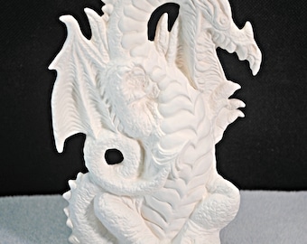 Unpainted Ceramic FIRE Dragon, Unfinished Bisque, Unpainted Ceramics ...