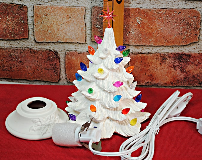 Small Ceramic Bisque Christmas Tree With Base, and All the Accessories ...