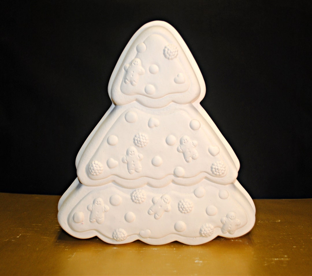 Gingerbread Tree in Ceramic Bisque, Holiday Décor, Christmas Tree ...