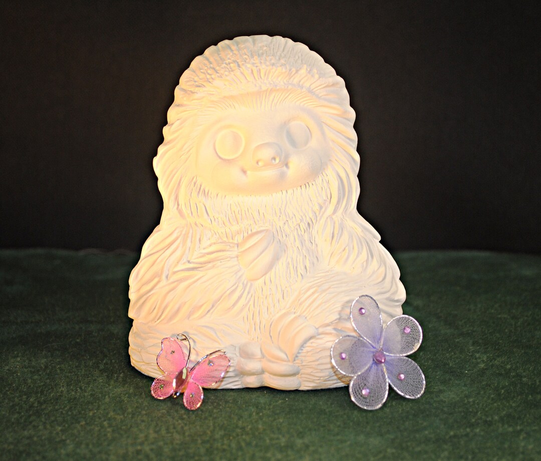 Loki the Sloth in Ceramic Bisque, Ceramic Sloth, Unpainted Ceramics ...