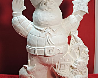 South Carolina State Santa in Ceramic Bisque, Ready to Paint, Christmas ...