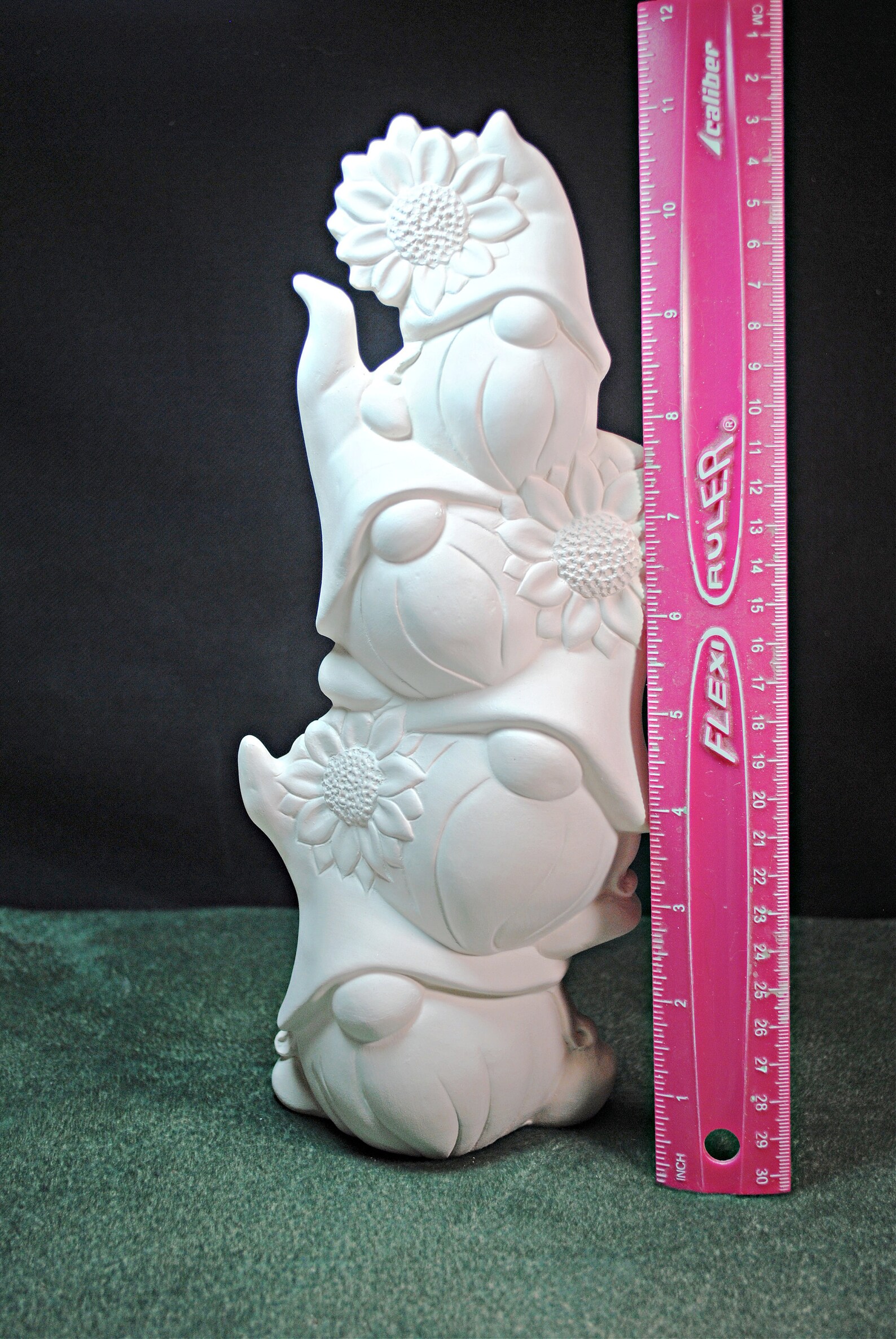 Gnome and Sunflower Stack in Ceramic Bisque, Unpainted Ceramics, Ready ...