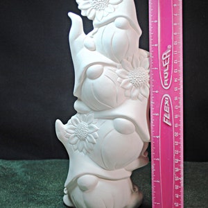 Gnome and Sunflower Stack in Ceramic Bisque, Unpainted Ceramics, Ready ...