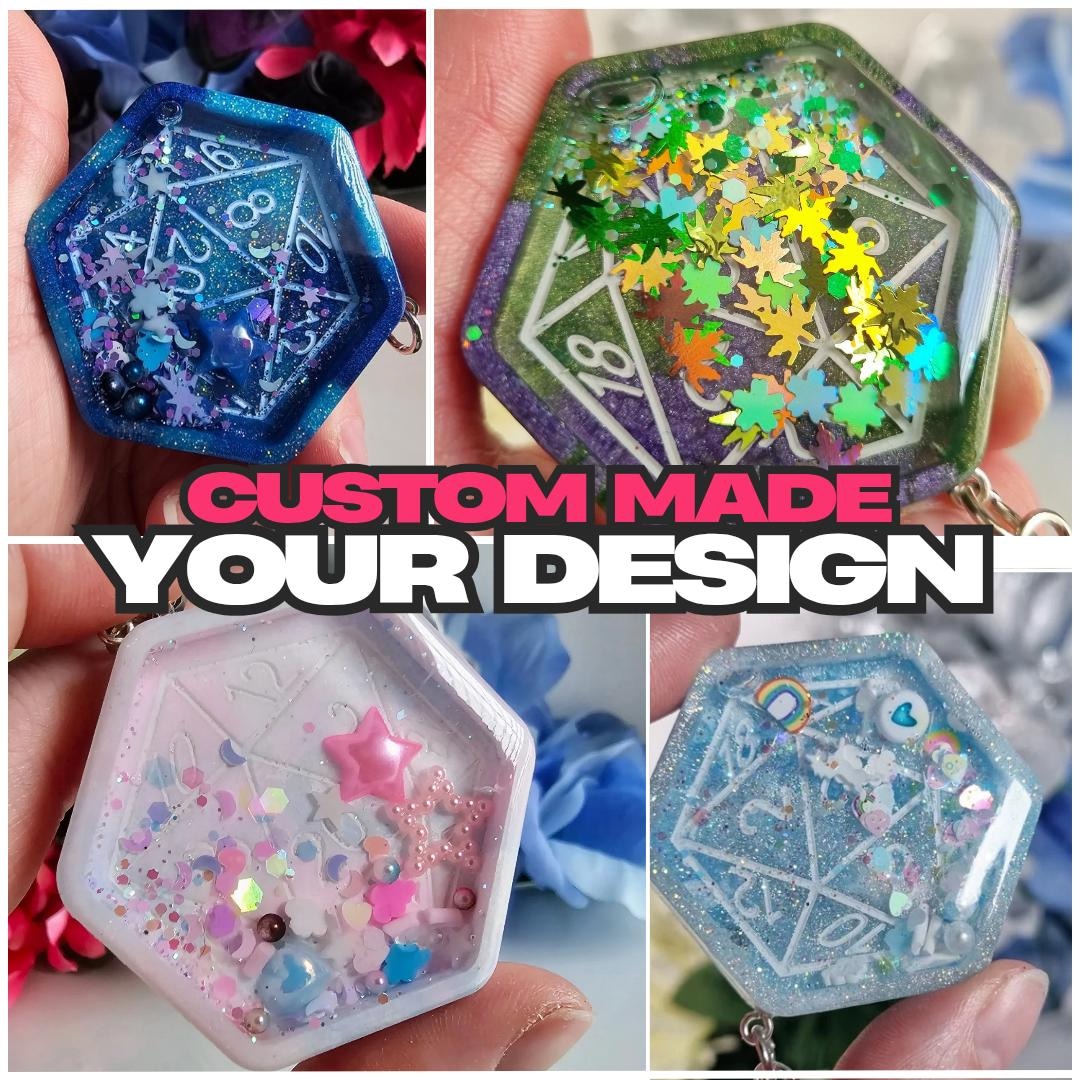 Made to Order CUSTOM D20 | Dice Keychain | Dnd RPG Tabletop Bag Charm ...