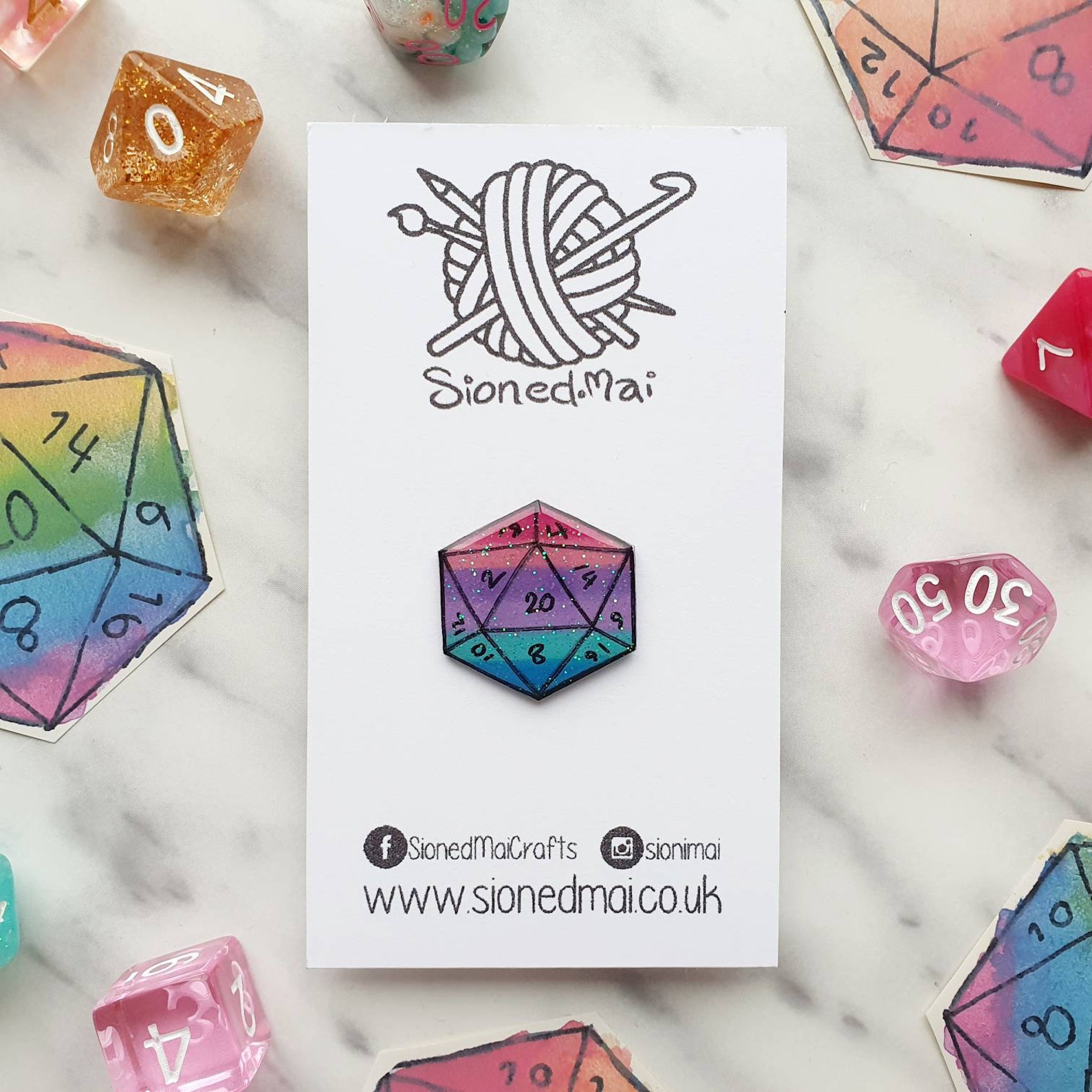 Hand Drawn Pin Badge D20 Critical Roll Multiple Colours - Etsy UK