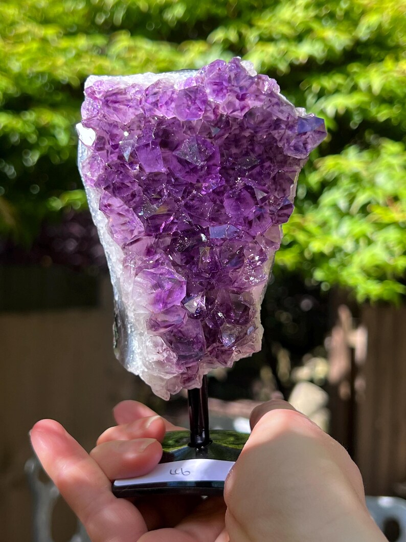 Amethyst Cluster Brazilian AAA+ Deep Purple on a Stand 46 567g - Etsy UK