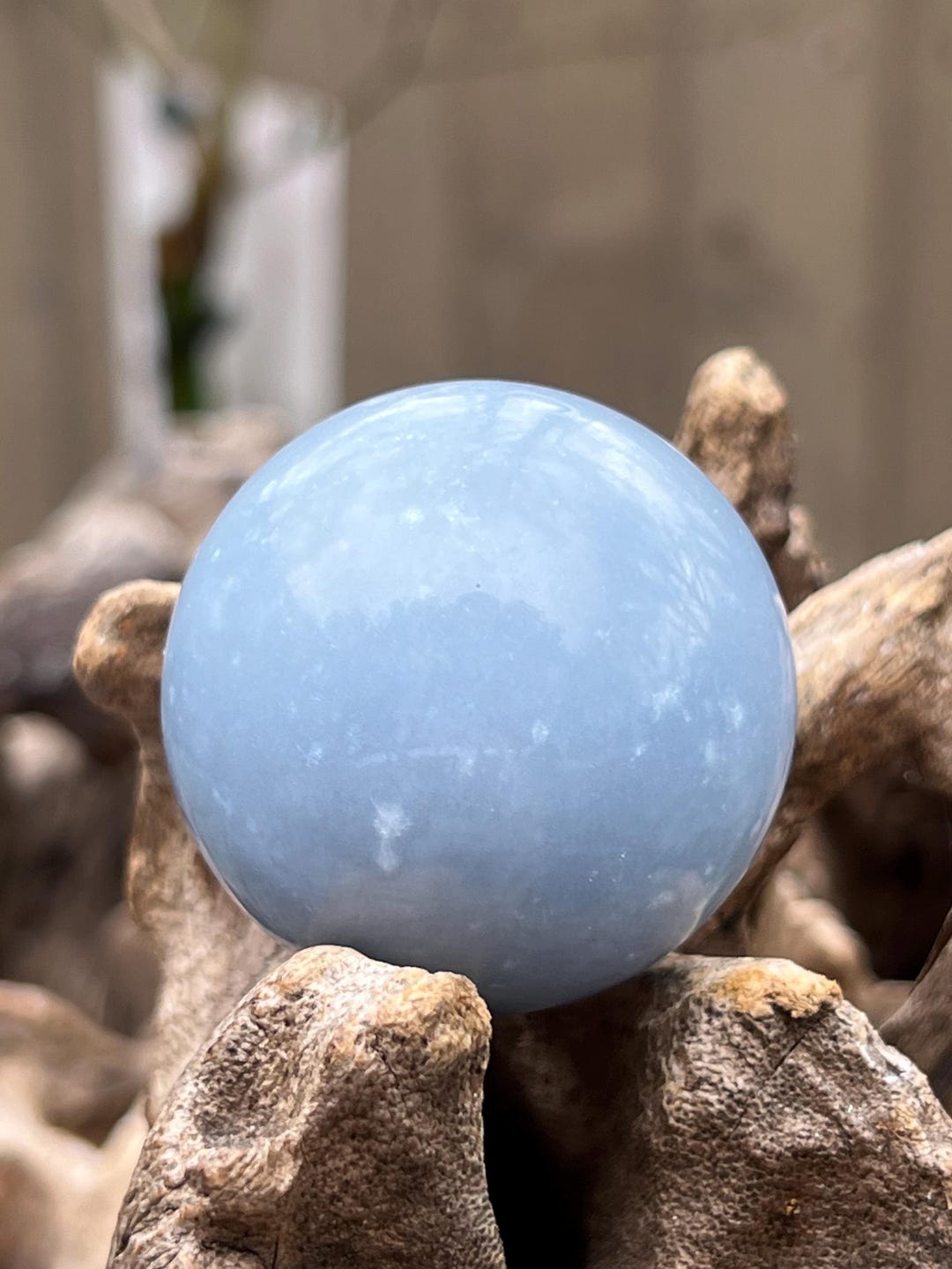Angelite Crystal Ball Peruvian AAA+ 113g 41mm 3 - Etsy
